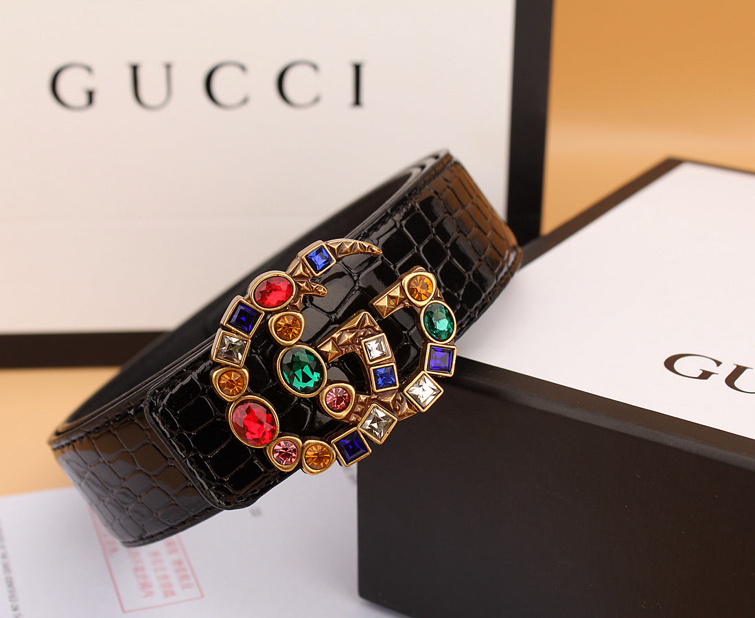 2 luxury double G irregular colored diamond belts – Vivian Susan